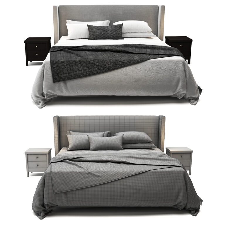 Elliot Shelter Upholstered Bed (118019) 3D model - Download 3D model ...