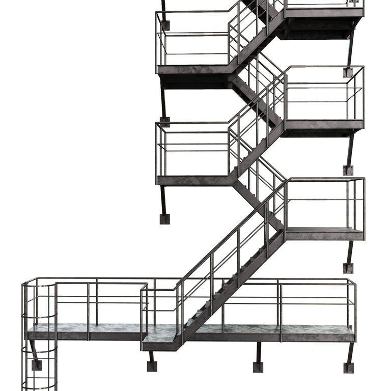 Fire Escape Stairs (118046) 3D model - Download 3D model Fire Escape ...