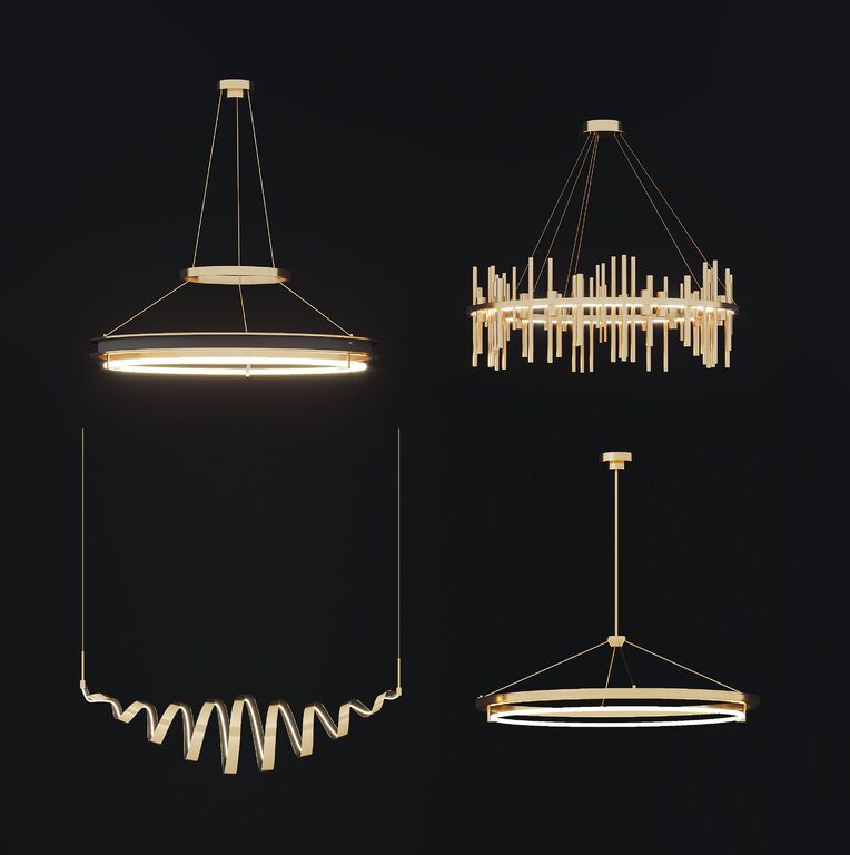 Modern Chandeliers set (119222) 3D model - Download 3D model Modern ...