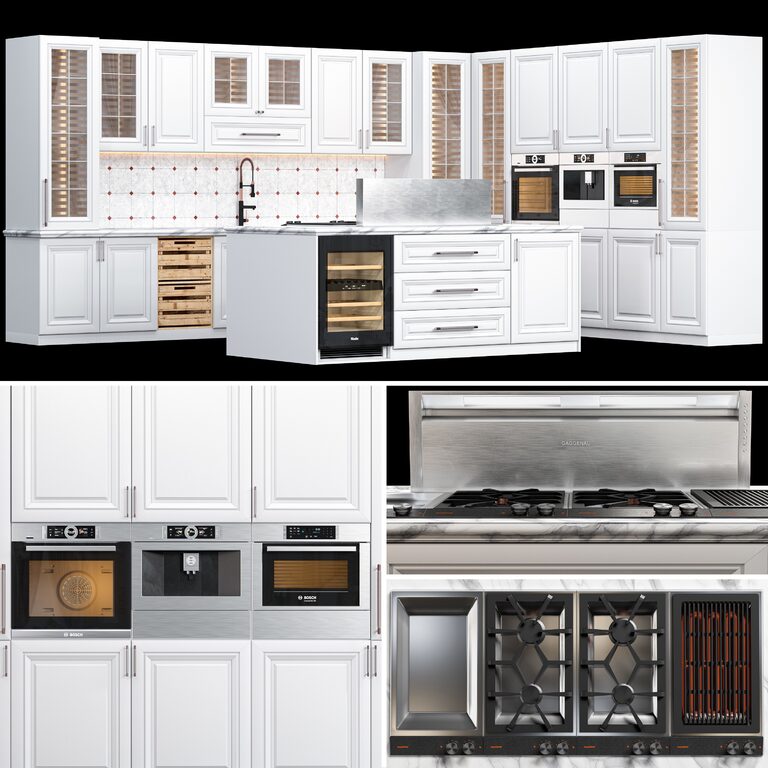 Kitchen set 01 (119394) 3D model - Download 3D model Kitchen set 01 ...