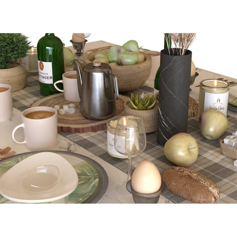 Breakfast table 001 (119847) 3D model - Download 3D model Breakfast ...