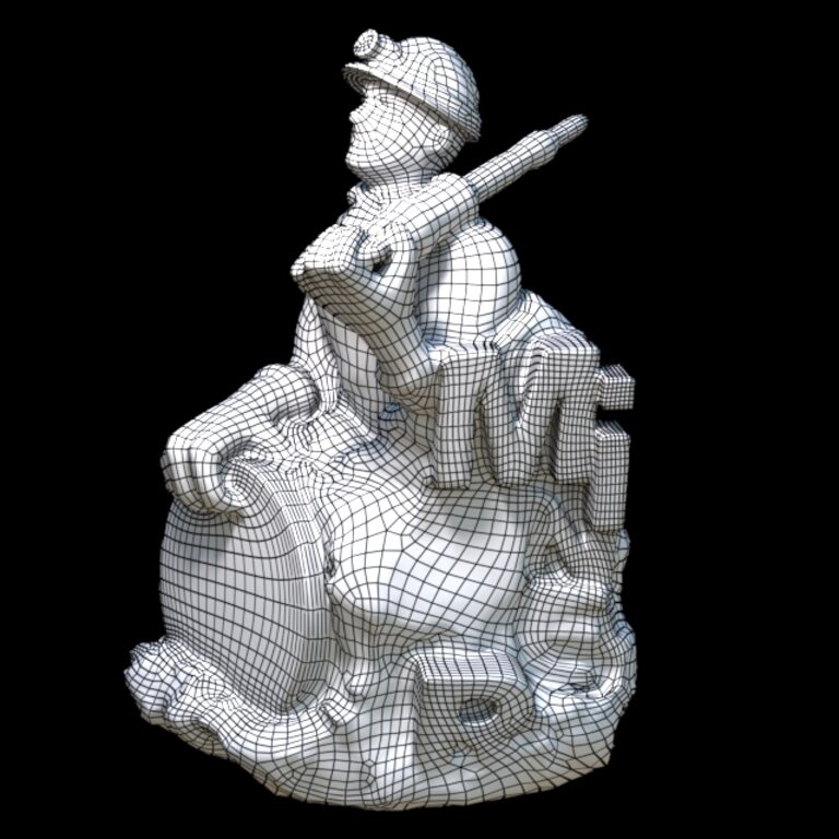 Miner Figurine 02 (119888) 3D model - Download 3D model Miner Figurine ...