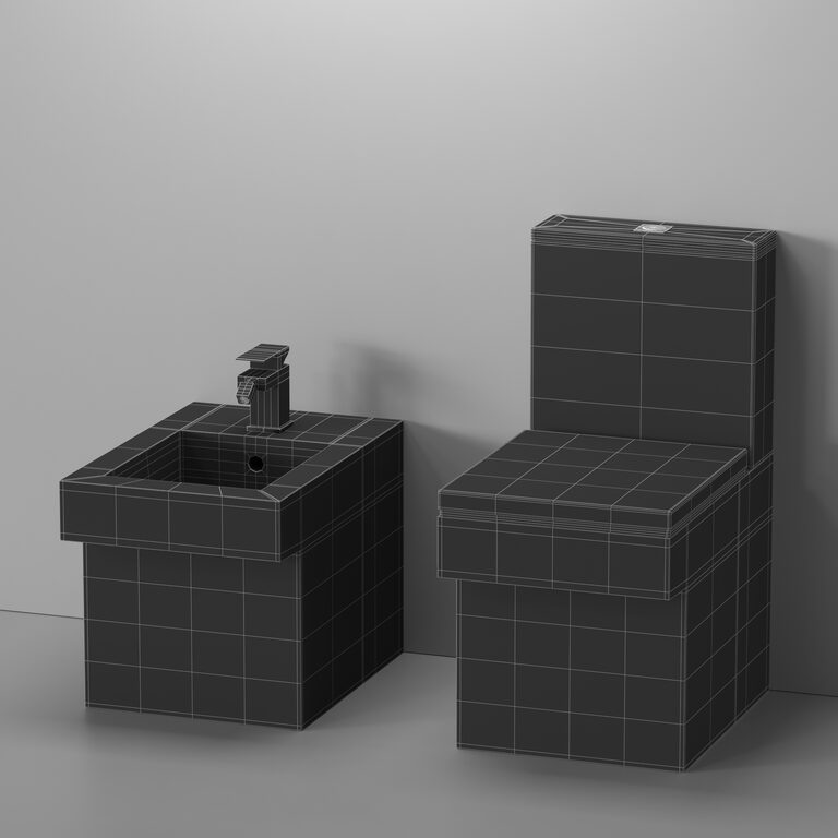 GROHE Cube toilet and bidet (120015) 3D model - Download 3D model GROHE ...