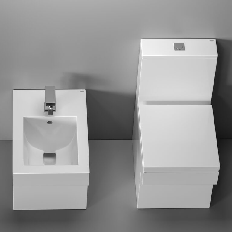 GROHE Cube toilet and bidet (120015) 3D model - Download 3D model GROHE ...