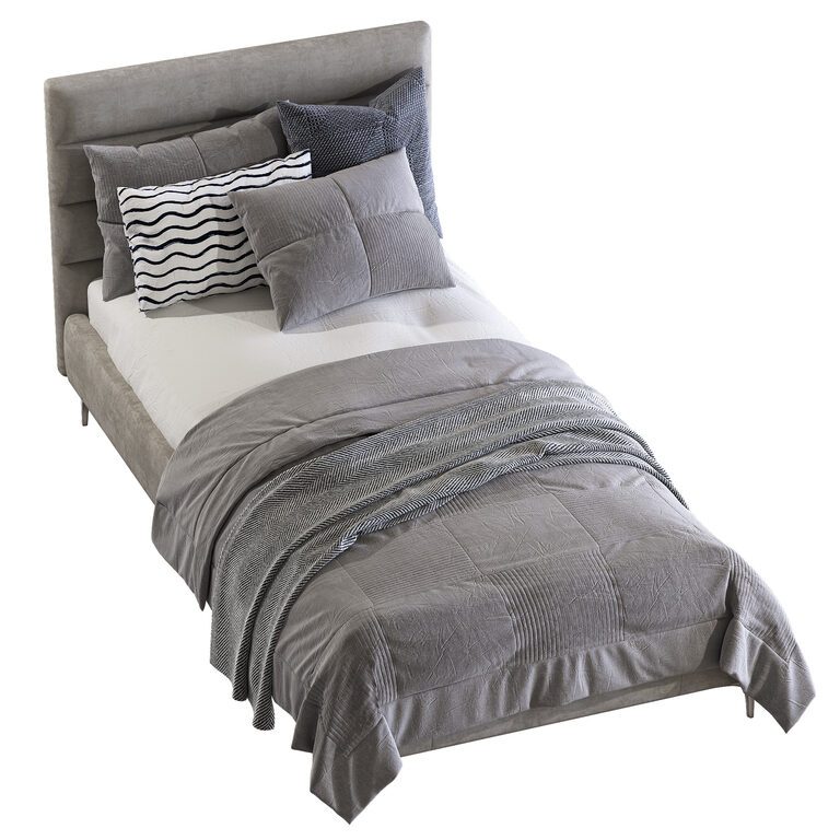 Pfeiffer Upholstered Bed 3 (121203) 3D model - Download 3D model ...