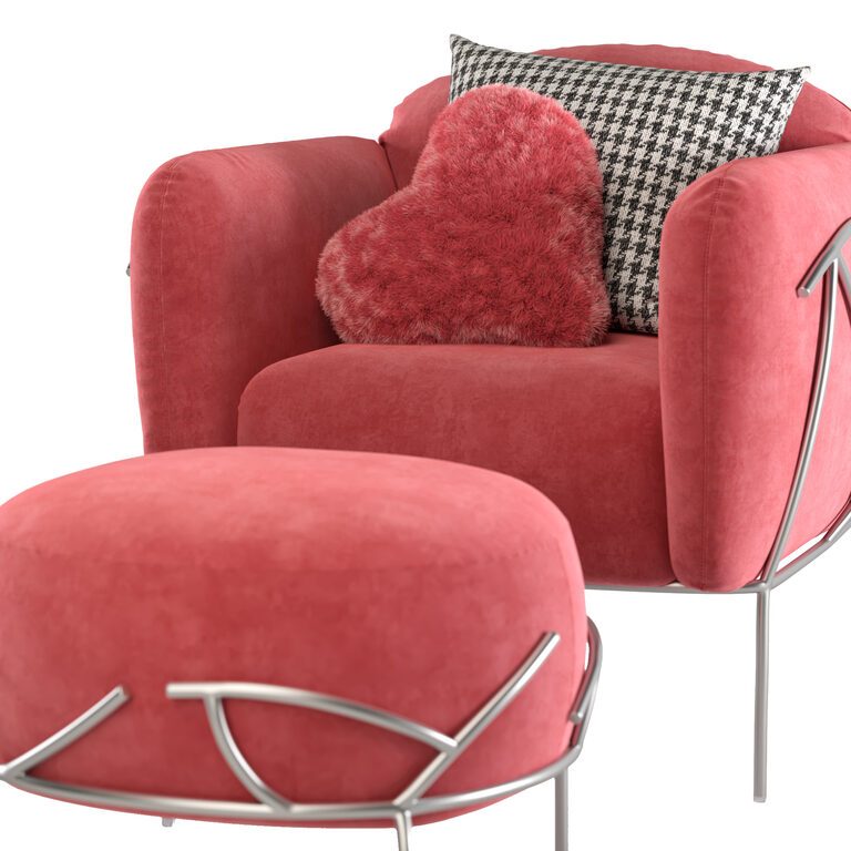 Bonaldo Corallo armchair and pouf (121206) 3D model - Download 3D model ...