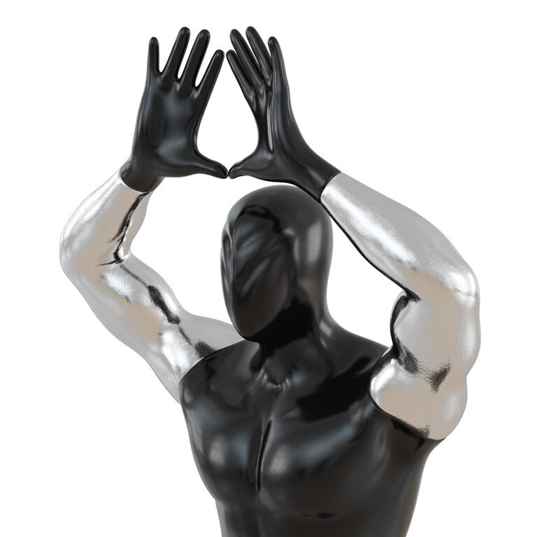 Male abstract mannequin shows symbol with hands 92 (122366) 3D model ...