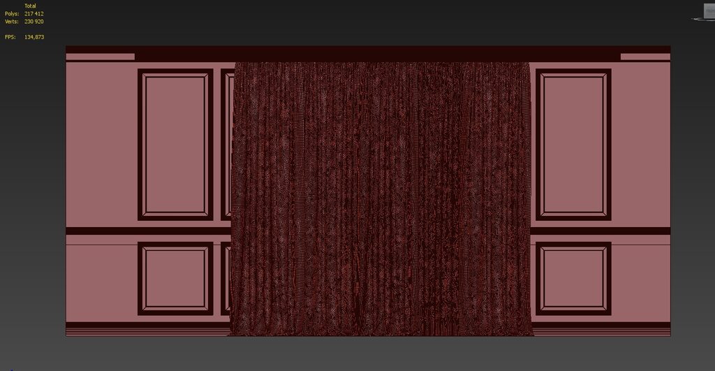 Curtain Set 285 (122445) 3D model - Download 3D model Curtain Set 285 ...