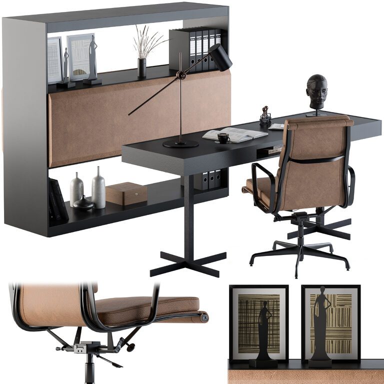 Office Furniture Manager Set 02 (122534) 3D model - Download 3D model ...