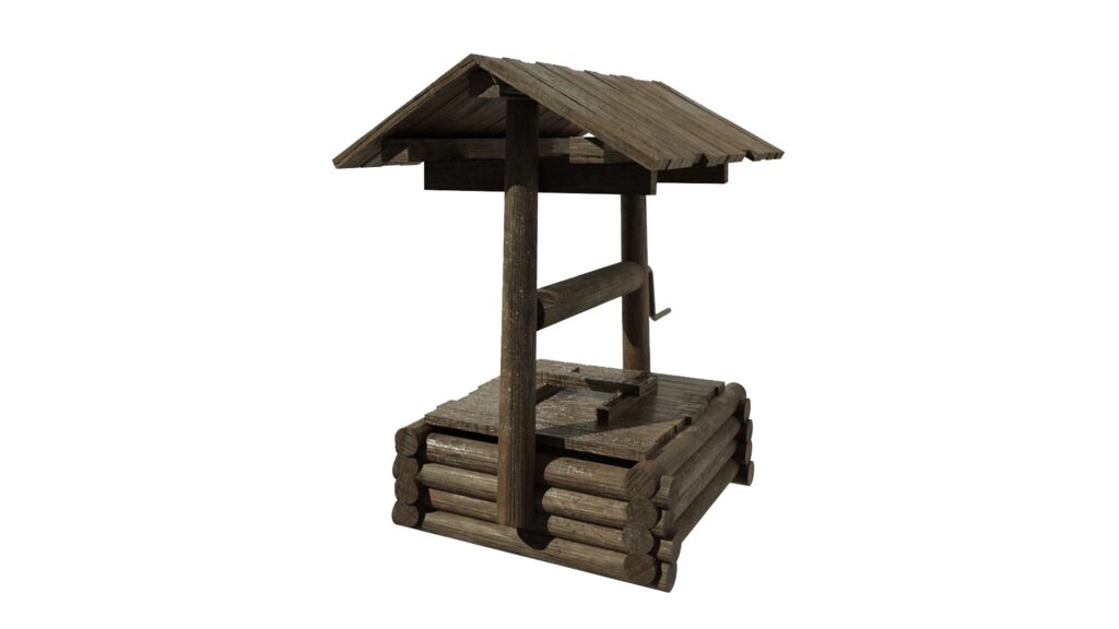 Old wooden rustic well (122640) 3D model - Download 3D model Old wooden ...