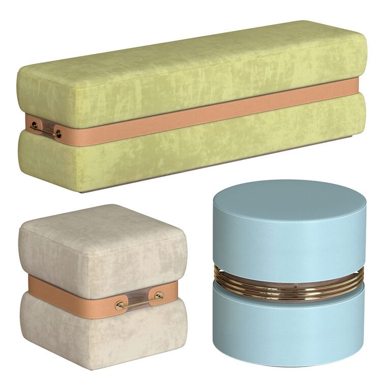 Mezzo Collection Pouf set (122645) 3D model - Download 3D model Mezzo ...
