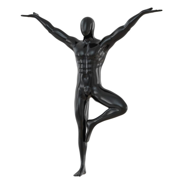 Male abstract mannequin stands in yoga pose 111 (122943) 3D model ...