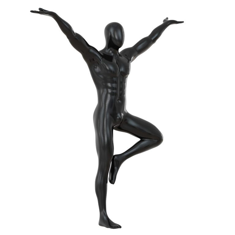 Male abstract mannequin stands in yoga pose 111 (122943) 3D model ...