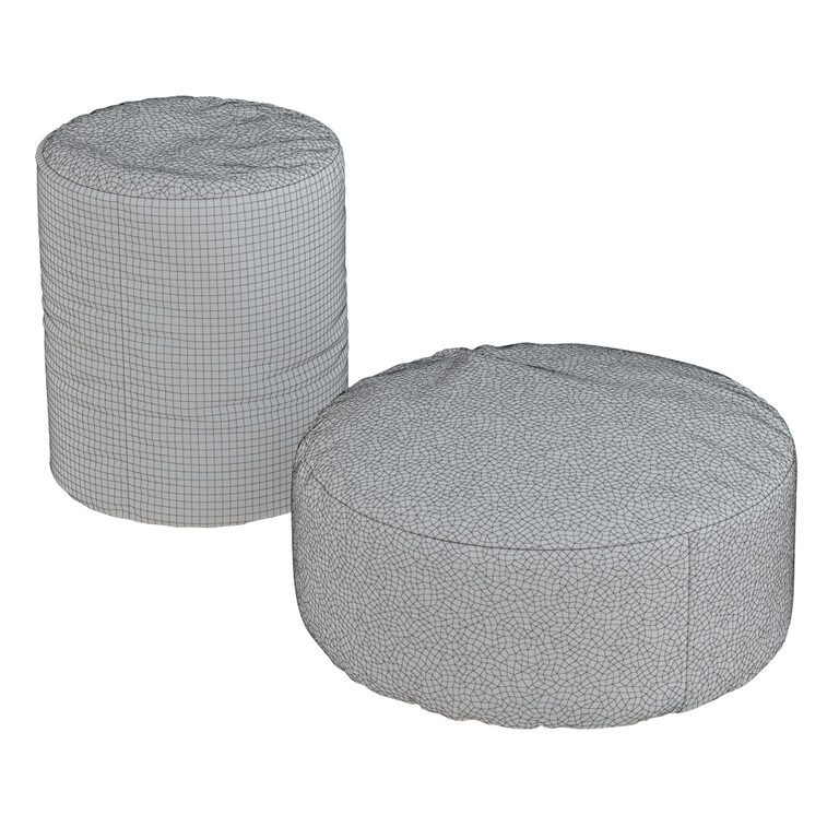 Round Pouf Ottoman (123625) 3D model - Download 3D model Round Pouf ...
