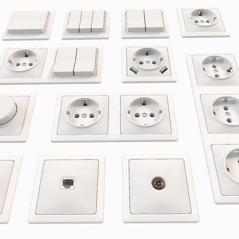 A set of various sockets and switches (124057) 3D model - Download 3D ...