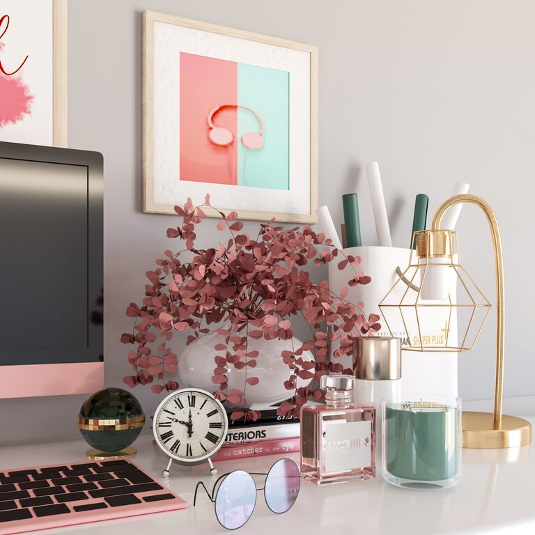 Decorative set on the desktop 14 (125427) 3D model - Download 3D model ...