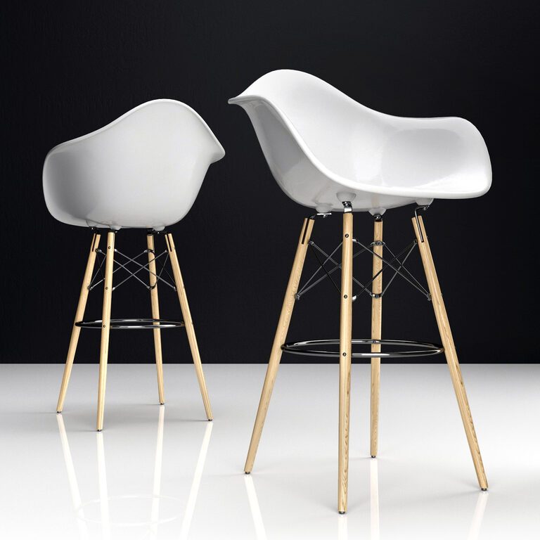 Eames DAW Bar Chair (125916) 3D model - Download 3D model Eames DAW Bar ...