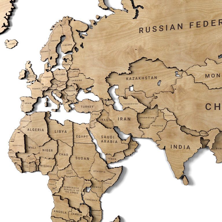 Wooden panel World map (126390) 3D model - Download 3D model Wooden ...