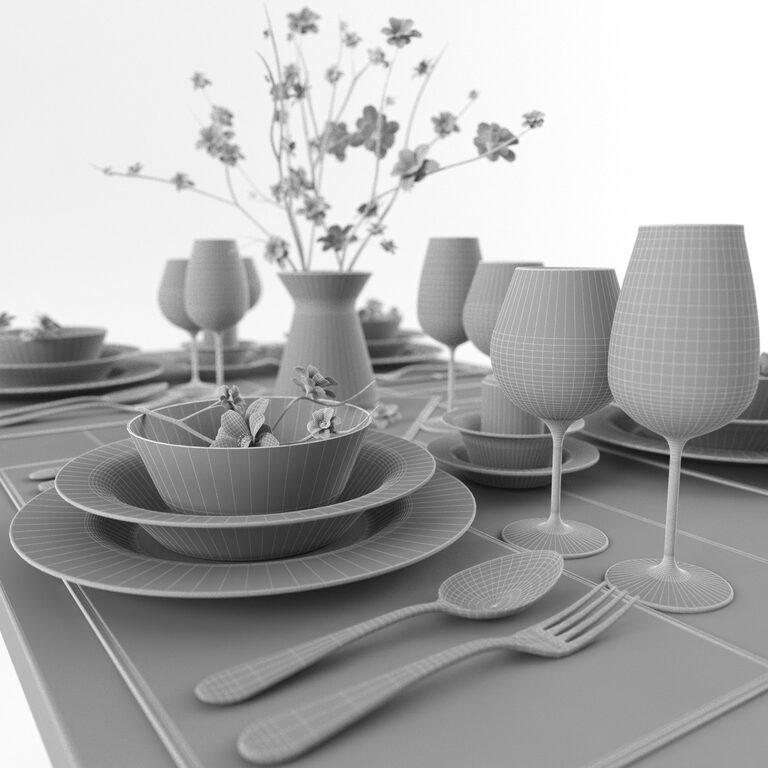 Table setting (126608) 3D model - Download 3D model Table setting ...