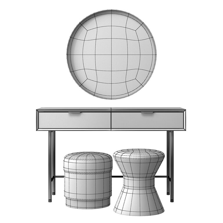 Design Kare Ravello Dressing table and pouf (126820) 3D model ...