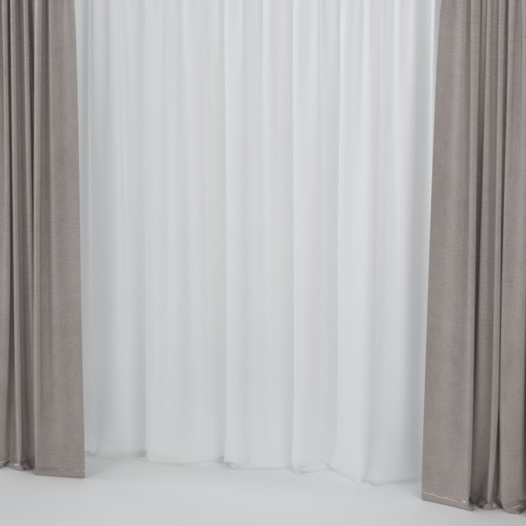 Straight curtains with tulle (126835) 3D model - Download 3D model ...