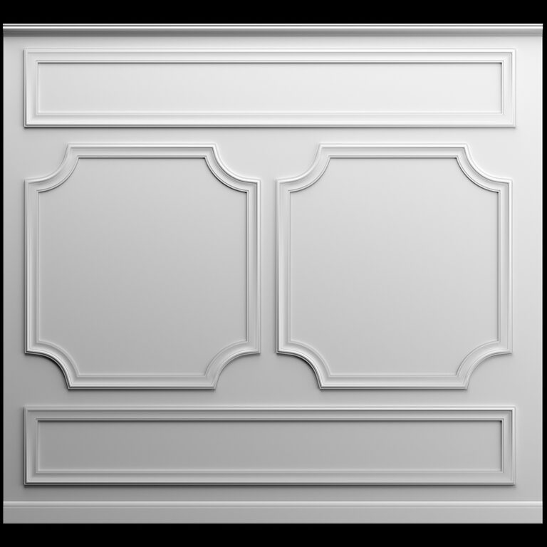 Wall panel with plaster molding (127111) 3D model - Download 3D model ...