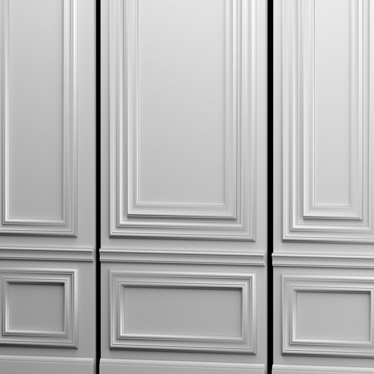 Wall panel with plaster molding (127113) 3D model - Download 3D model ...