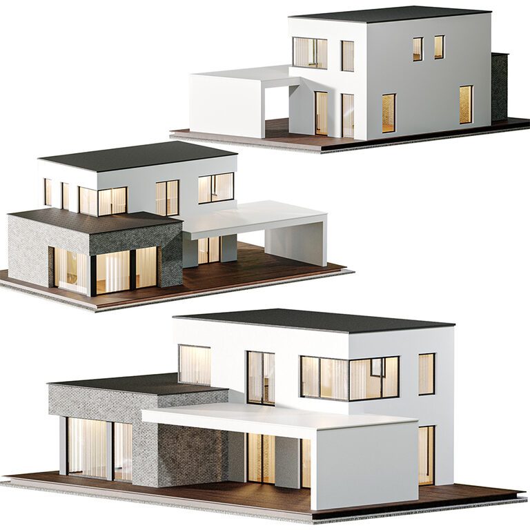 Modern house N1 (127557) 3D model - Download 3D model Modern house N1 ...
