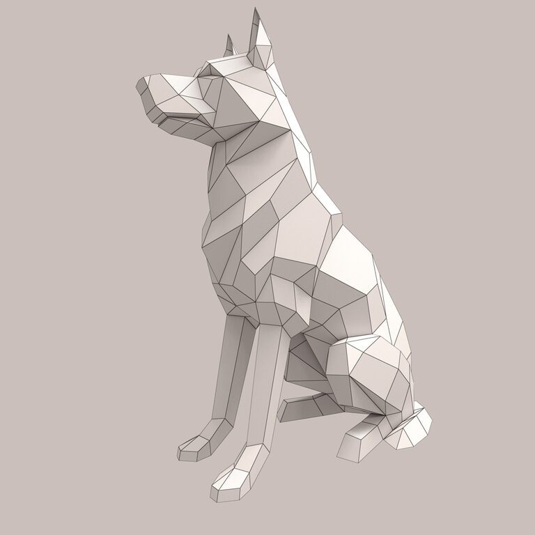 Sitting Shepherd Dog Papercraft (127724) 3D model - Download 3D model ...