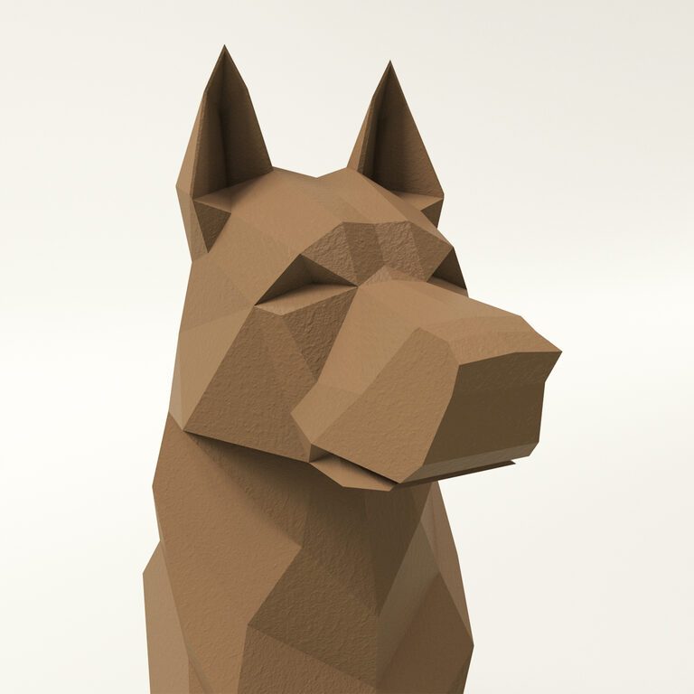 Sitting Shepherd Dog Papercraft (127724) 3D model - Download 3D model ...
