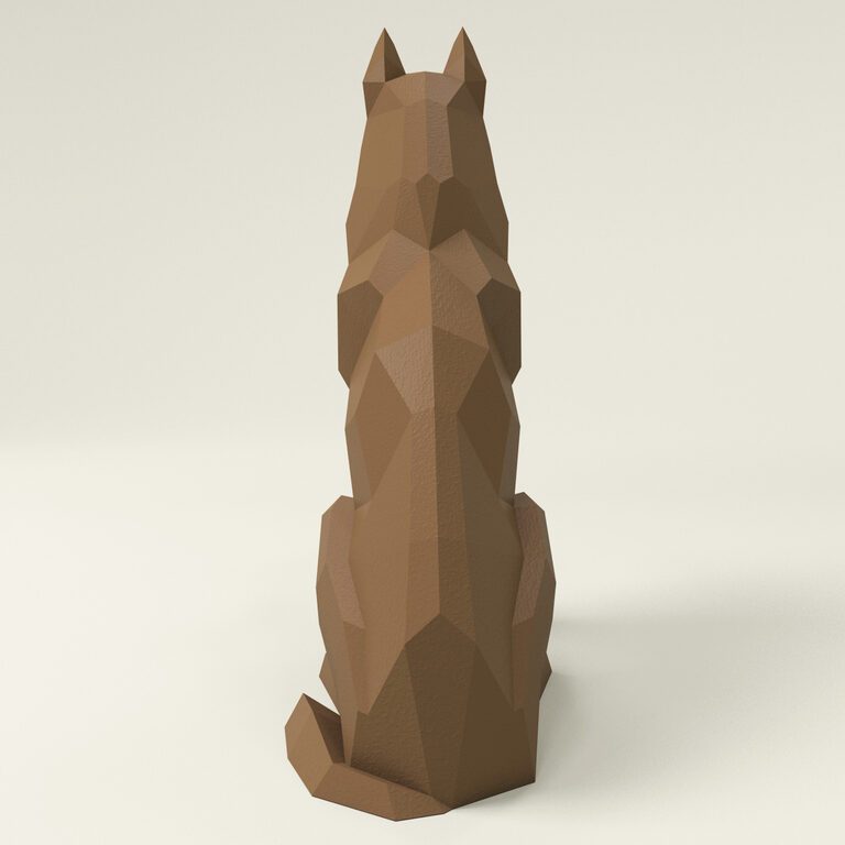 Sitting Shepherd Dog Papercraft (127724) 3D model - Download 3D model ...