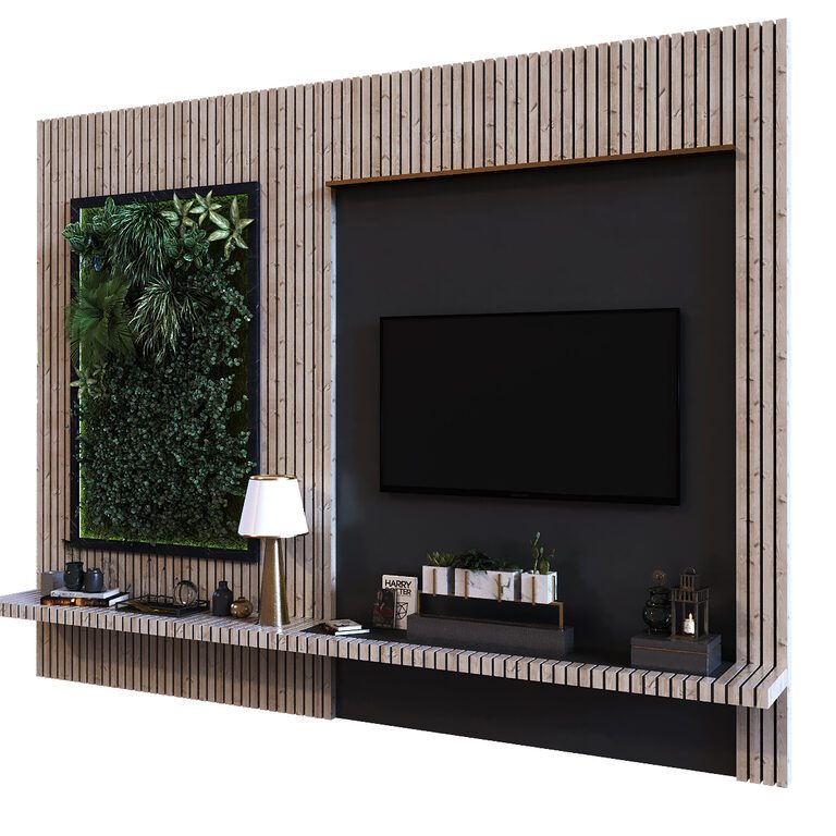 Green tv wall set 013 (130169) 3D model - Download 3D model Green tv ...