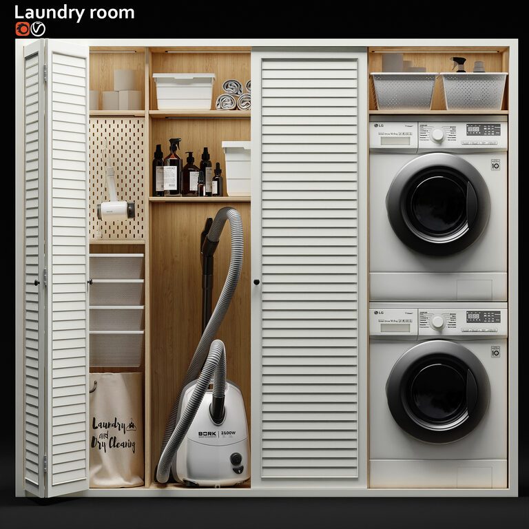 Laundry room (130411) 3D model - Download 3D model Laundry room (130411 ...
