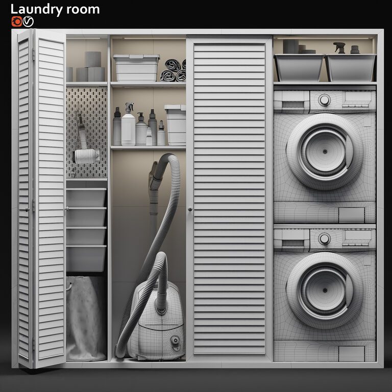Laundry room (130411) 3D model - Download 3D model Laundry room (130411 ...