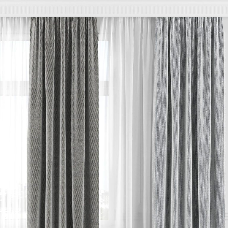 Curtain Set 297C (132298) 3D model - Download 3D model Curtain Set 297C ...