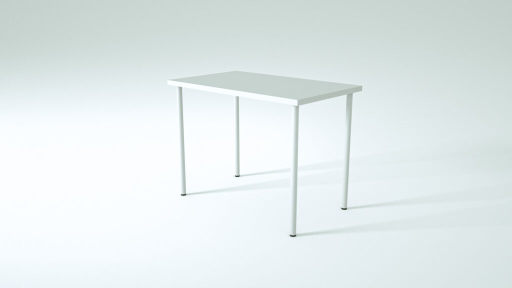 White Table LINNMON / ADILS (IKEA) (132607) 3D model - Download 3D ...