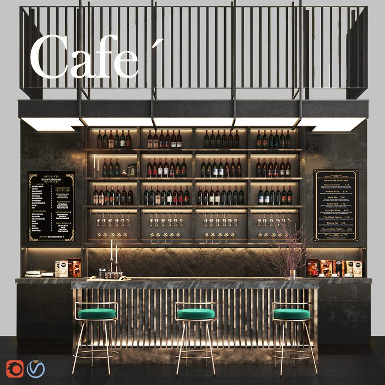 Cafe Bar 03 (134258) 3D model - Download 3D model Cafe Bar 03 (134258 ...
