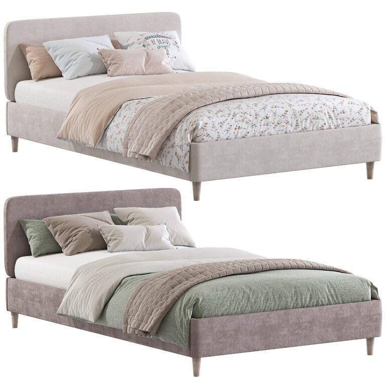 Riley Platform Bed (134359) 3D model - Download 3D model Riley Platform ...