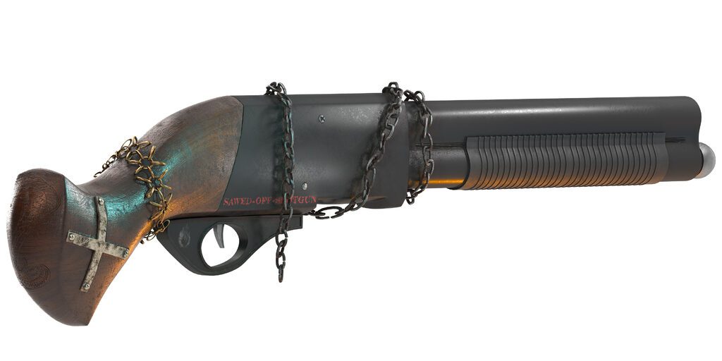 Sawed Off Shotgun (135087) 3D model - Download 3D model Sawed Off ...