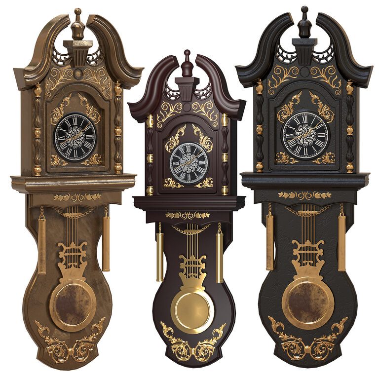 Antique wall clocks (135241) 3D model - Download 3D model Antique wall ...