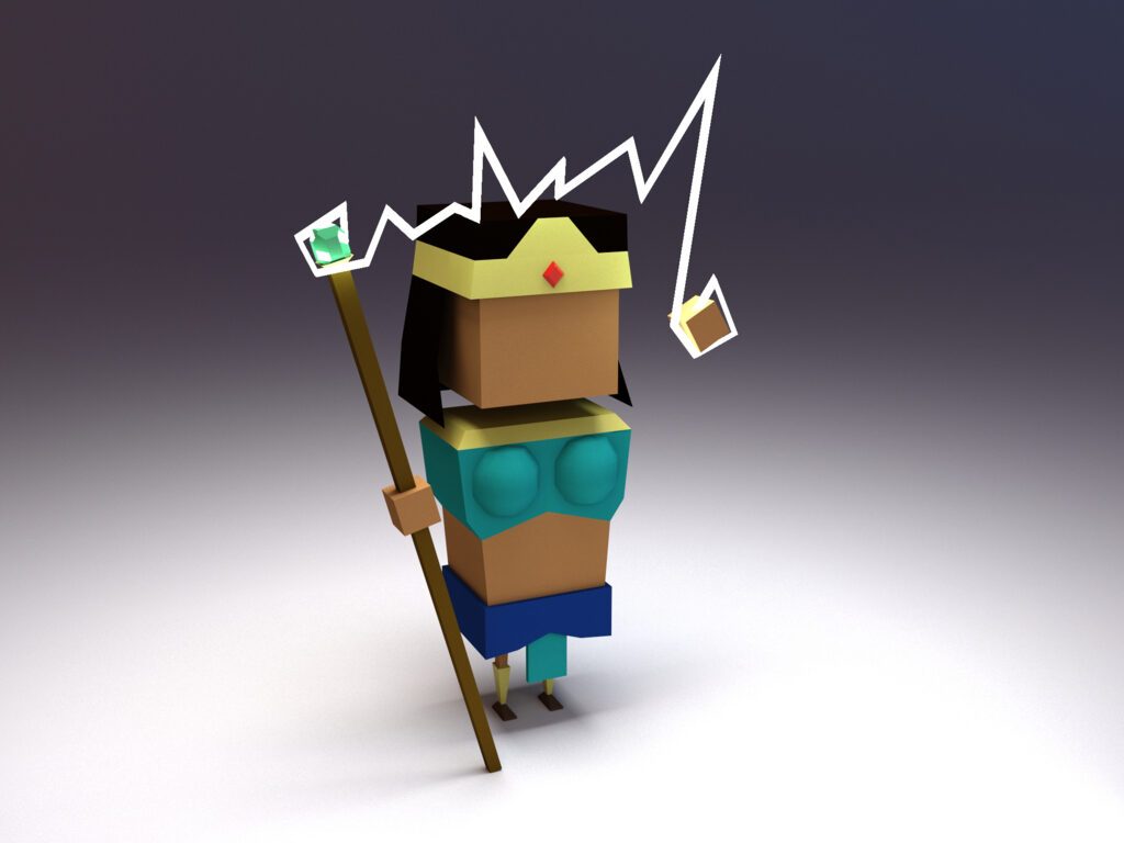 Fantasy rpg characters in a cartoon cube style Low-poly (136796) 3D ...