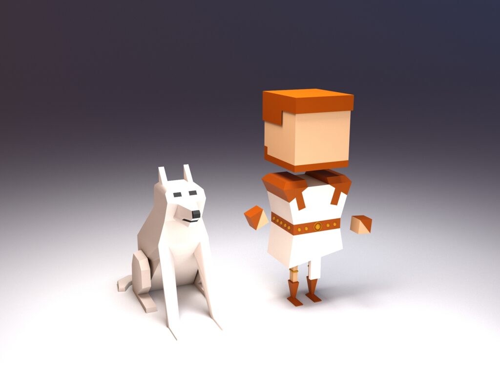 Fantasy rpg characters in a cartoon cube style Low-poly (136796) 3D ...
