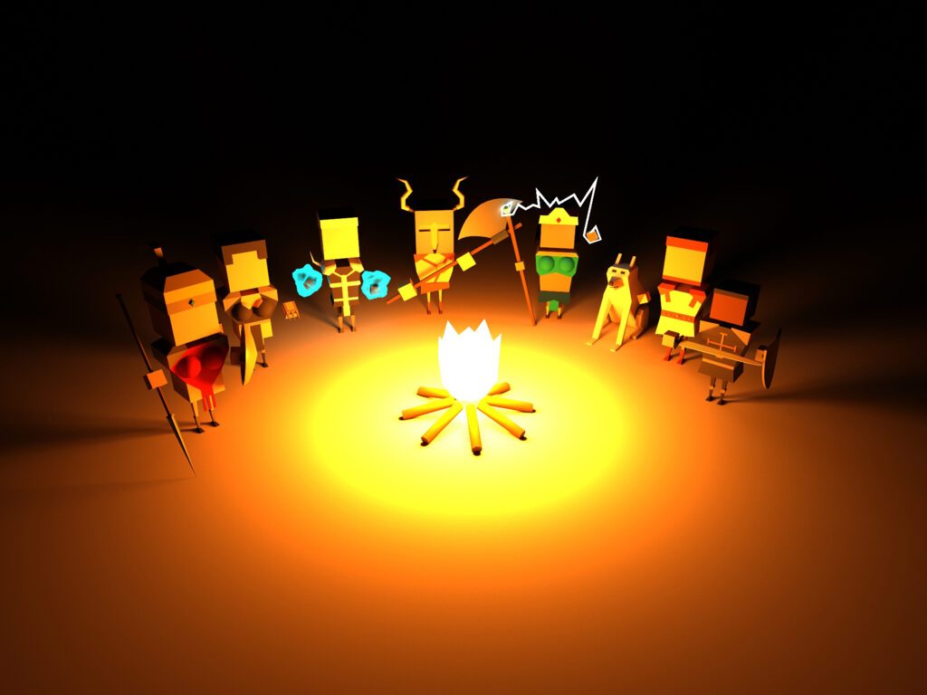 Fantasy rpg characters in a cartoon cube style Low-poly (136796) 3D ...