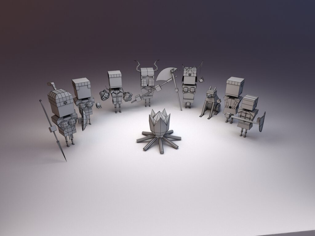 Fantasy rpg characters in a cartoon cube style Low-poly (136796) 3D ...