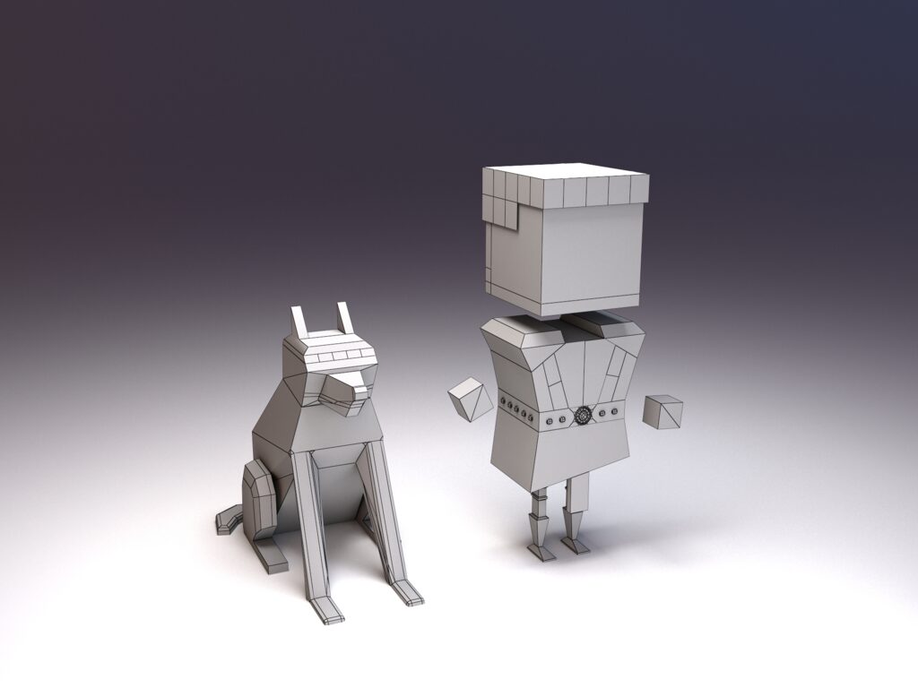 Fantasy rpg characters in a cartoon cube style Low-poly (136796) 3D ...