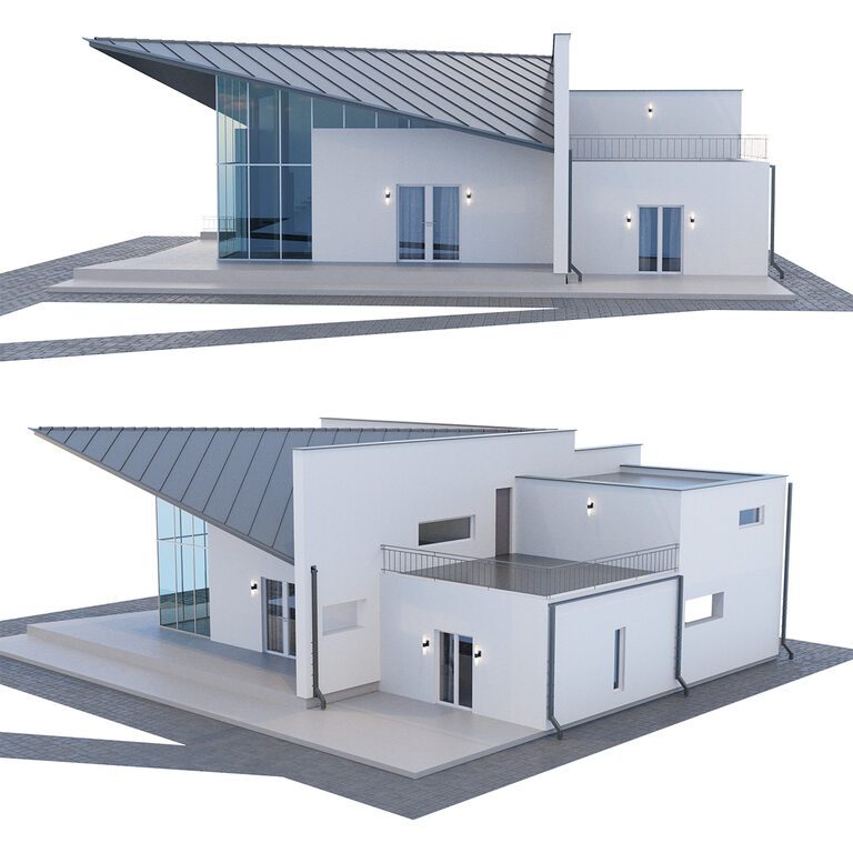 Modern house 1300 (136861) 3D model - Download 3D model Modern house ...