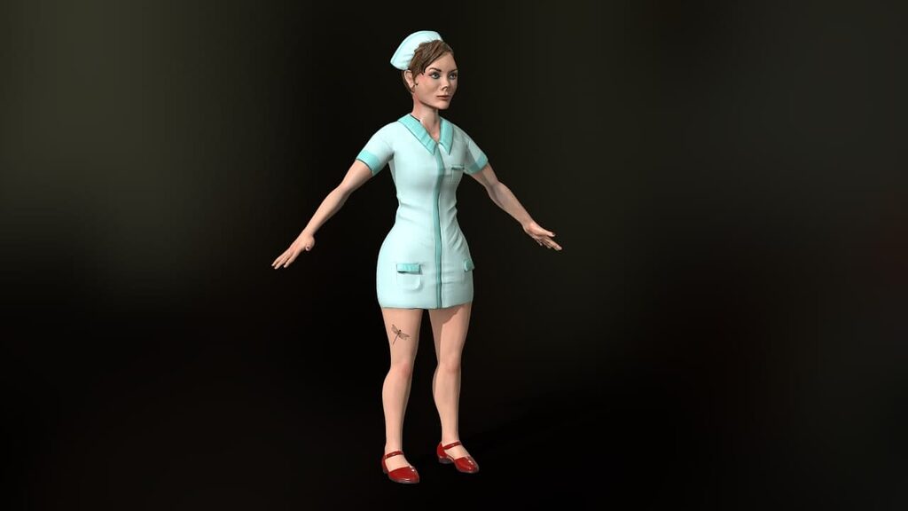 Game-ready nurse Low-poly (137884) 3D model - Download 3D model Game ...