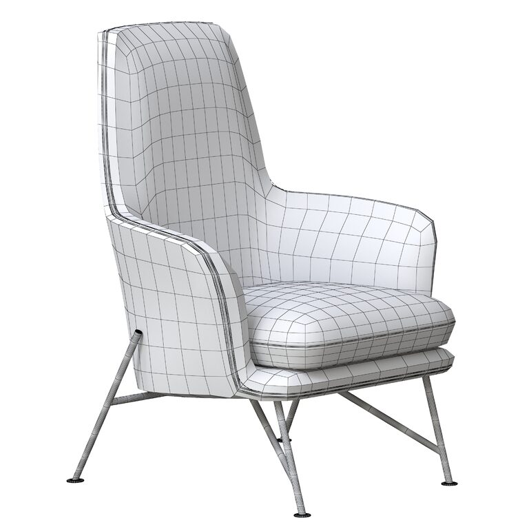 Armchair Vasco Fabric Accent (137929) 3D model - Download 3D model ...
