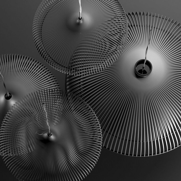 Wireframe lampshades pendant light (138411) 3D model - Download 3D ...