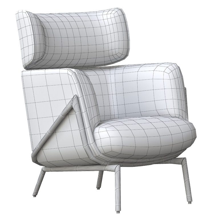 Kooku Elysia Lounge Armchair (141697) 3D model - Download 3D model ...